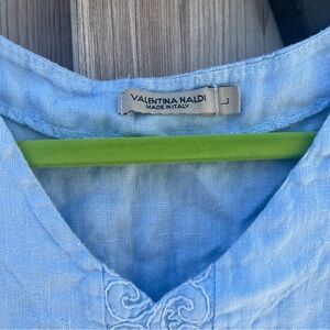 Valentina Naldi | Dresses | Valentina Naldi Light Blue Womens Linen ...